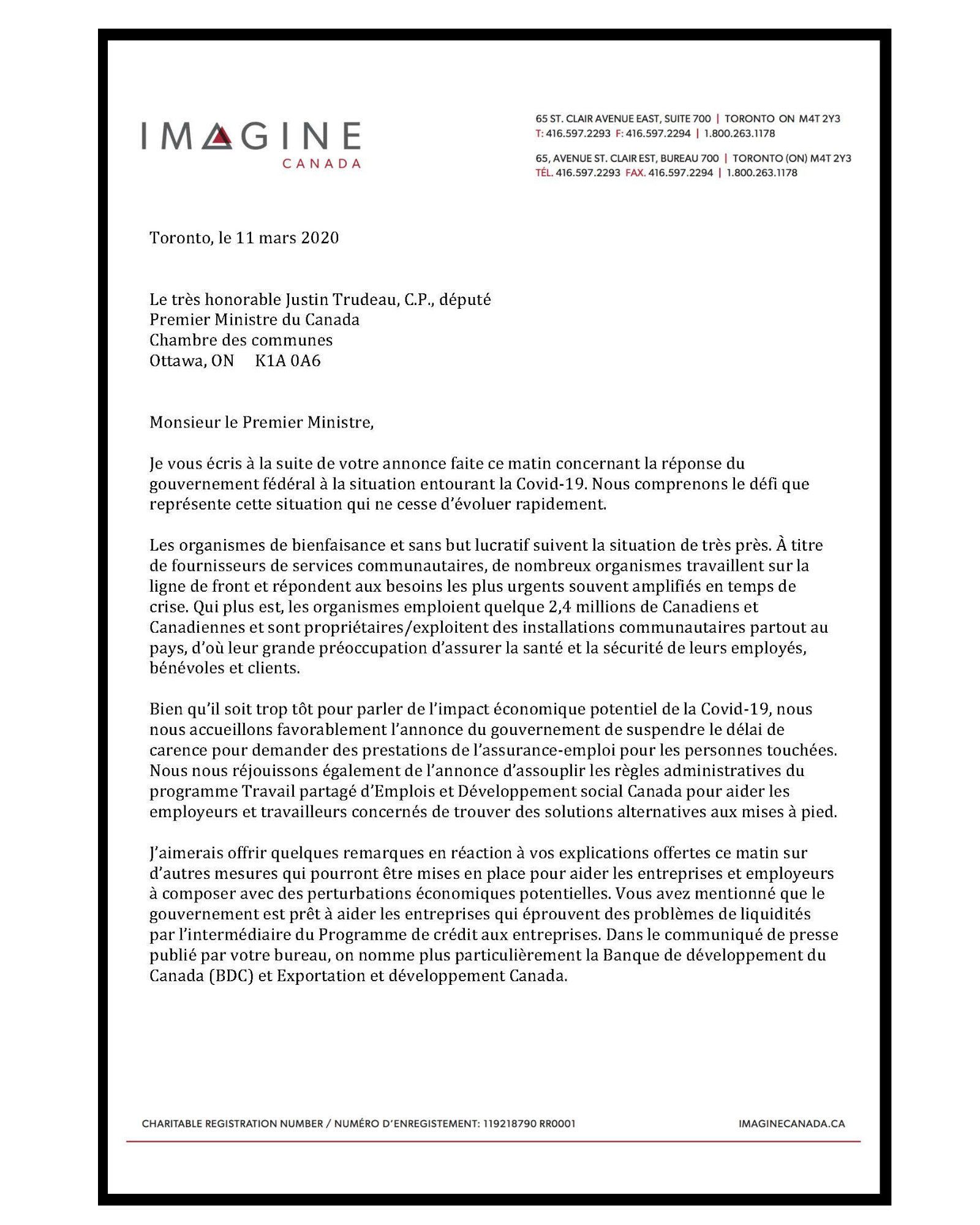 COVID-19 ET LE SECTEUR DE BIENFAISANCE | Imagine Canada